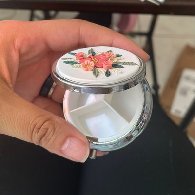 Heart Embroidery Pocket Mirror Kit Blank Compact Mirror for - Etsy