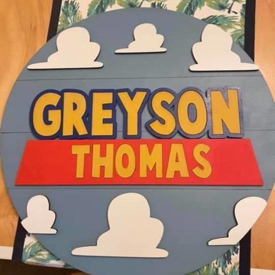 Custom Circle Signs Home Decor Circle Signs Toy Story Circle Name Sign ...