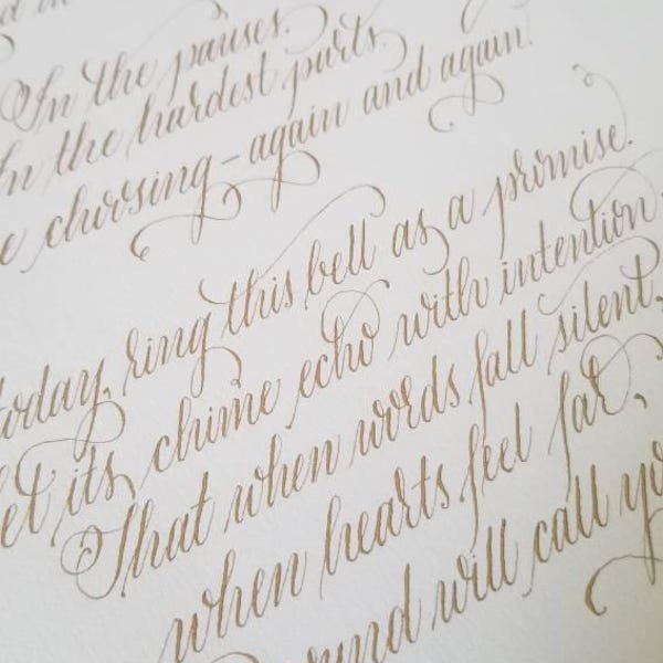 Flourished Script // Poem, Vows, Song, Letter // Hand-lettered Unframed ...