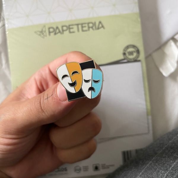 Musical Theatre Inspired Hard Enamel Pin - Theatre Drama Masks 1inch ...
