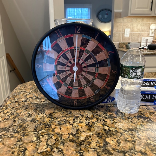 Retro Dartboard Clock, Dart Gifts, Bar Gifts, Dart Board, Gifts for Him ...
