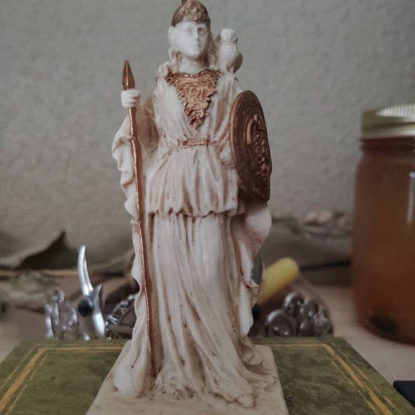 Vintage Athena Mini Statue - Small Hand-painted Ancient Greek Goddess ...