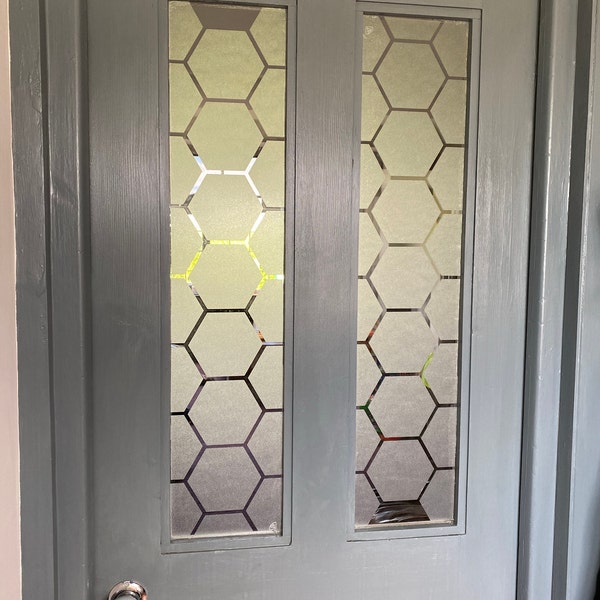 Honeycomb Frosted Window Film, Geometric Hexagon Film for Glass Door ...