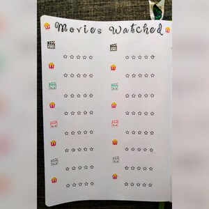 MINI Happy Movie Popcorn Tracker Reminder Cute Kawaii Planner Stickers ...