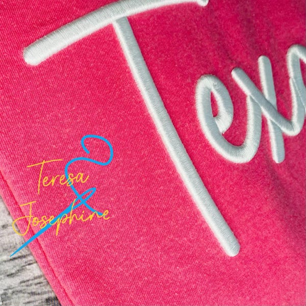 Rustic Charm 3D Puff Cursive Script Embroidery Font; 6 Sizes, Instant ...