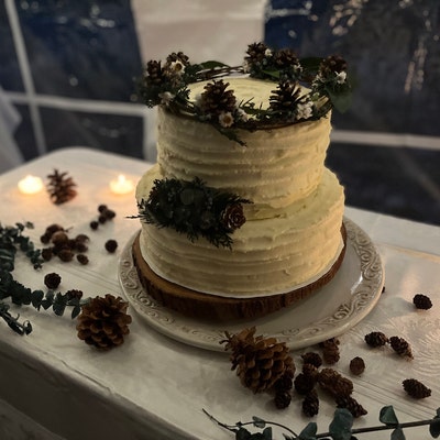 Evergreen Cake Pick, Pine and Eucalyptus, Winter Woodland Cake ...