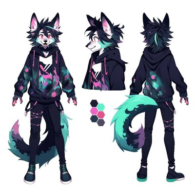 Fursona Adopt EX: 1 Adoption Only, Reference Sheet, Fantasy Roleplay, Limited Edition OC Furry ...