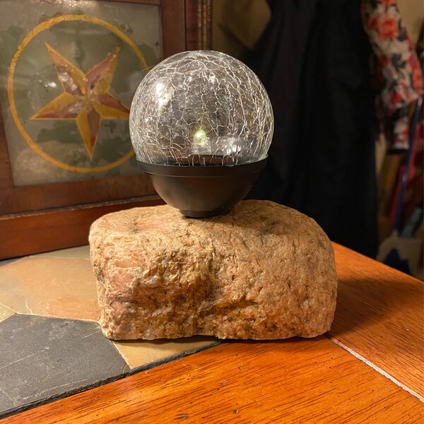 Solar Lights on a Rock Base ; Lake Superior Stones; Accent Lighting - Etsy