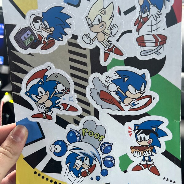 Sonic the Hedgehog Stickers (classic Set 3) Sonic Fan Art SEGA 90s ...
