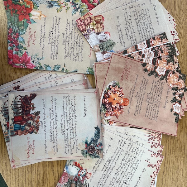 Christmas, Stationery Paper, Digital Download, Writing Paper, Printable ...