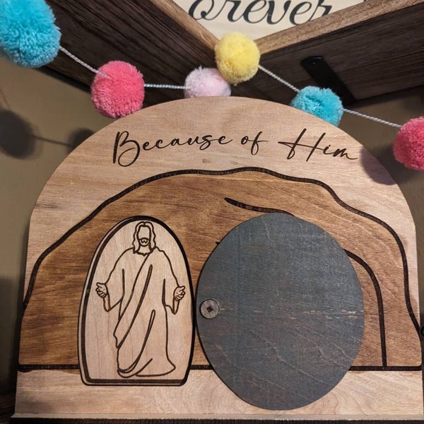 Beautiful Freestanding Jesus Christ "because of Him", "he is Risen ...