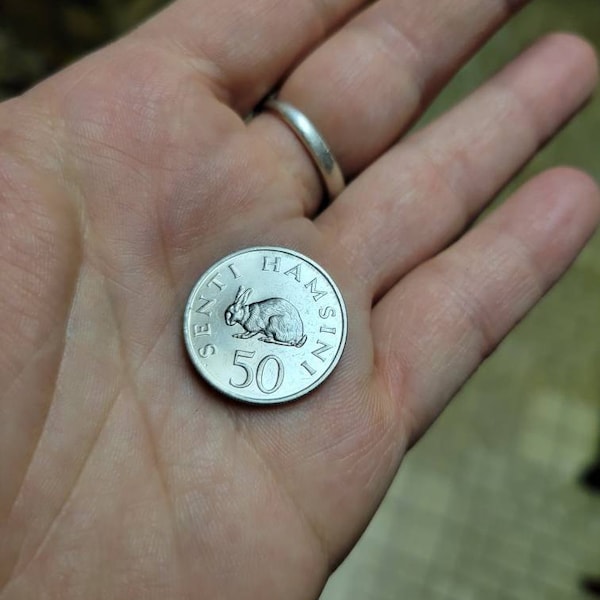 Bunyoro Rabbit & President Mwinyi Tanzania 50 Senti Authentic Coin ...