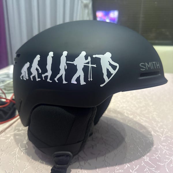 White Snowboarding Evolution Sticker - Etsy