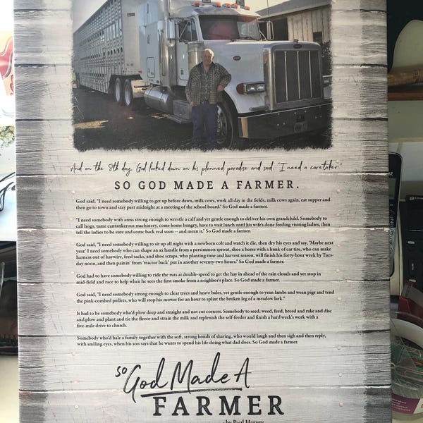 So God Made a Farmer by Paul Harvey Canvas Print, so God Made a Farmer ...