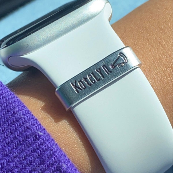 Personalized Name Watch Band Charm, Cheerleader Gift, Smart Watch Charm ...