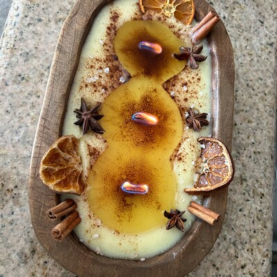 Spiced Orange and Cinnamon Chai Woodwick Dough Bowl Candles - Etsy
