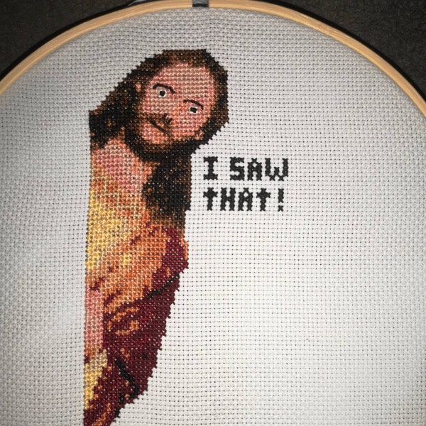 Peeking Jesus Cross Stitch Pattern Modern Xstitch I Saw That Jesus ...