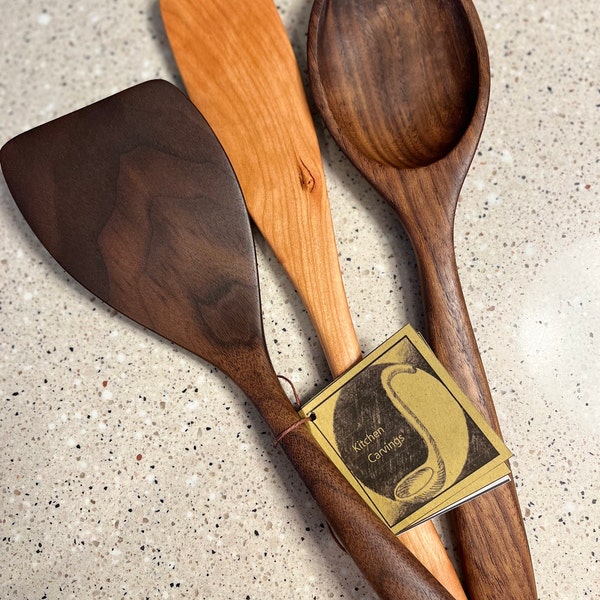 Handmade Wooden Spatula Cooking Utensil for Turning and Stirring - Etsy