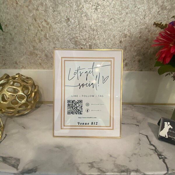 Let's Get Social Sign, Social Media Sign Template, Small Business Sign ...