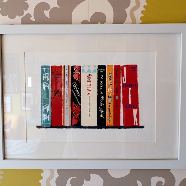 Custom Bespoke Book Spine Art Print Gift, Book Lover Gift, Bibliophile ...