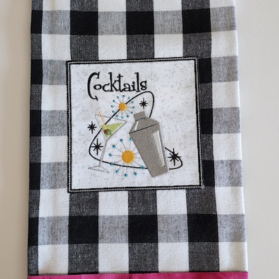 Retro Cocktail Shaker Machine Embroidery Design, Martini Glass ...