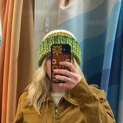 Custom Multi-colored Beanies Hand Knit Chunky Beanies Cozy ...