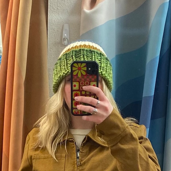 Custom Multi-colored Beanies | Hand Knit Chunky Beanies | Cozy ...