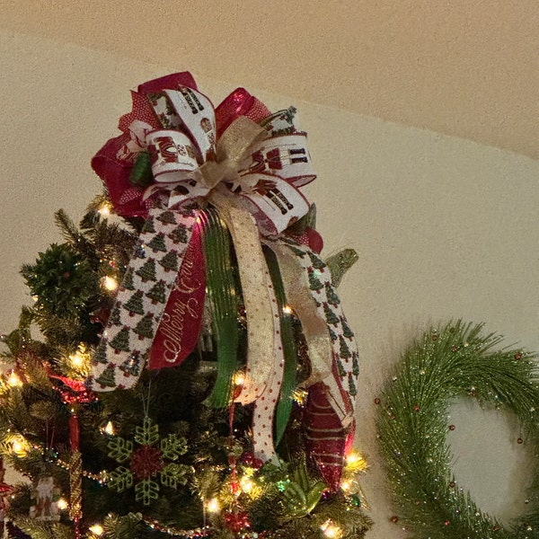 Whimsical Christmas Tree Topper, Elf Hat, Tree Topper, Grinch Themed ...