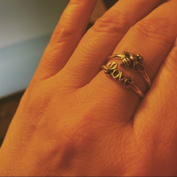 Silver Bee Ring Sterling Silver Stacking Rings Bee Ring Silver Rings Stacking Rings Bee Jewelry ...