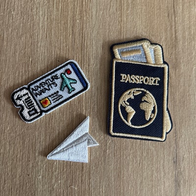 Travel Patch Flying Patch Holiday Patch Vacation Patch Adventure Patch Plane Ticket Patch ...