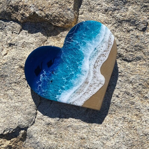 Ocean Resin Art, 8x16 Ocean Painting, Ocean Wall Art, Resin Ocean ...