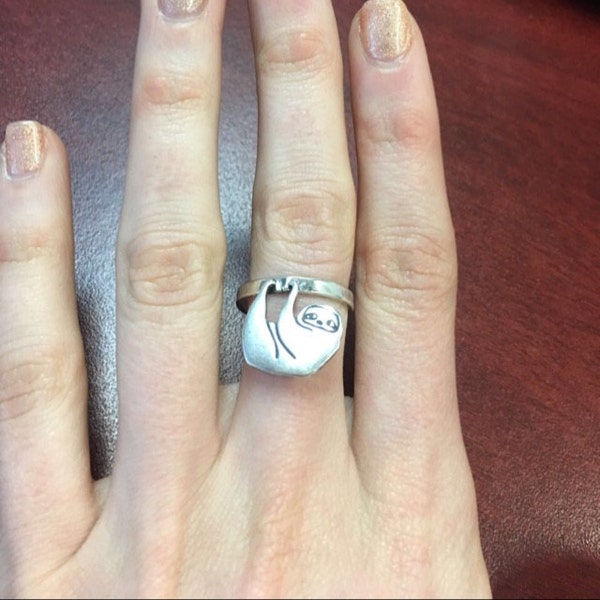 Sterling Silver Sloth Ring - Silver Sloth Ring - Sloth Jewelry - Gift ...
