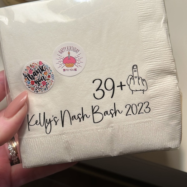 49+ Middle Finger Happy Birthday for Him Custom Napkins, Personalized ...