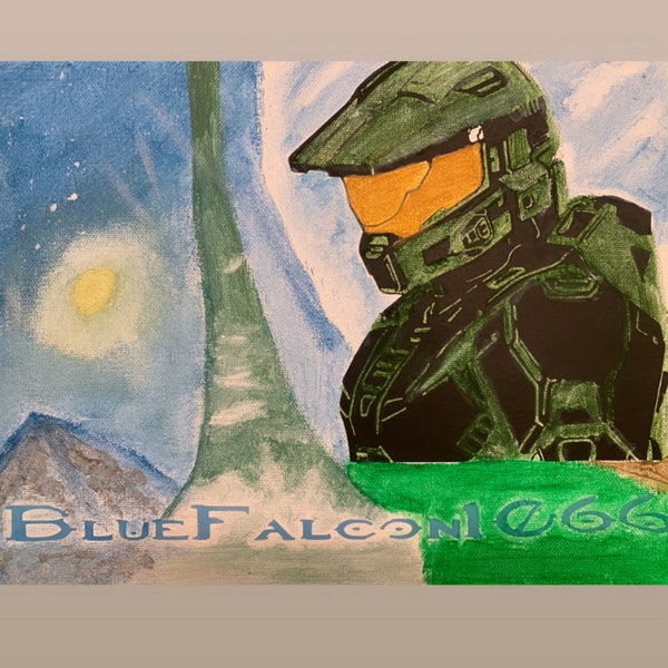 Master Chief Standing on Rock 2 Color - Etsy
