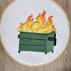 Dumpster Fire Cross Stitch Pattern, Subversive Embroidery, Funny ...