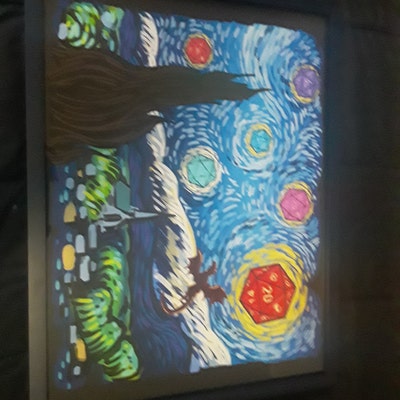 Starry Night Design, Dnd Decoration, D20 Wall Art, Rpg Poster, Gift for ...