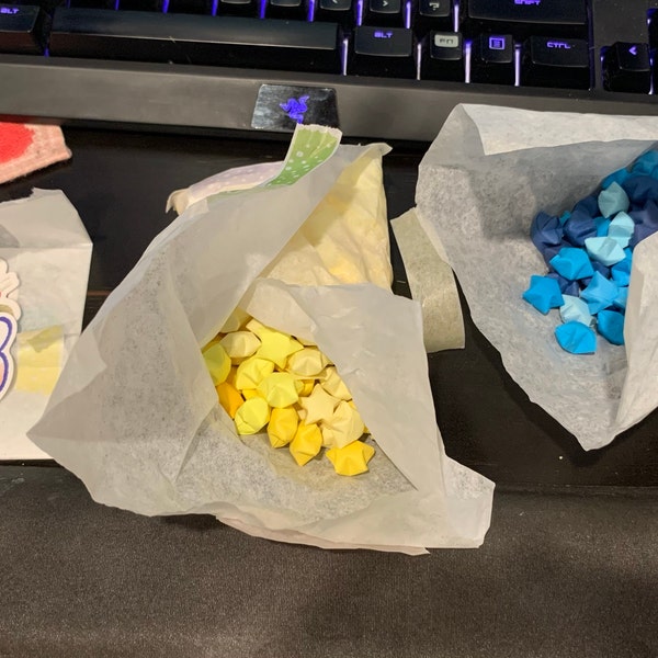 Galaxy Motivational Quote Box Frame With Origami Stars, Japanese Lucky ...