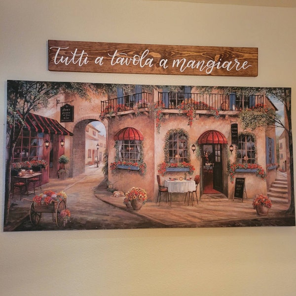 Tutti a Tavola a Mangiare Reclaimed Wood Kitchen Sign - Etsy
