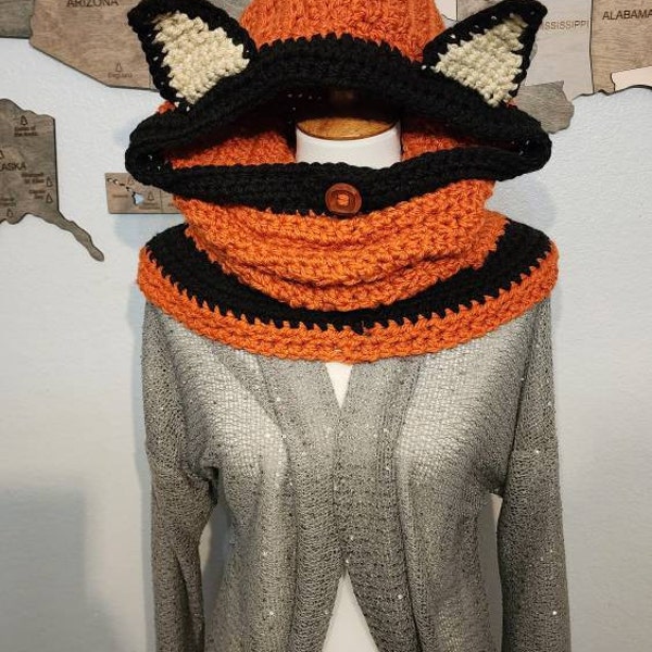 CROCHET Pattern-flint Fox Cowl (12/18 Months, Toddler, Child, Adult ...