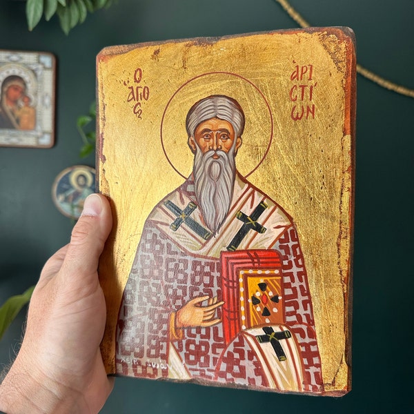 Jesus Christ ( Ιησούς Χριστός ) Hand Painted Greek Orthodox Byzantine ...