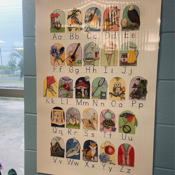 Watercolor Classroom Alphabet Arches Digital Download; Print, Cursive ...