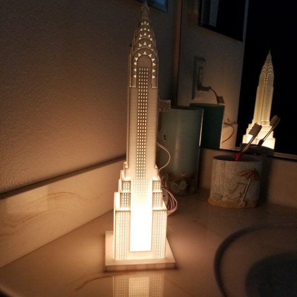 Chrysler Building Lamp - NYC Landmark Night Light - Bedside Table Lamp ...