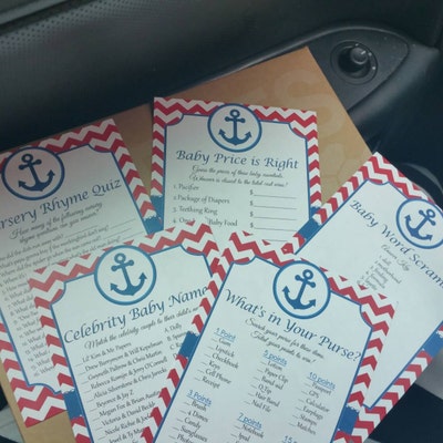 Nautical Baby Shower Games Nautical Shower Games Beach Baby - Etsy