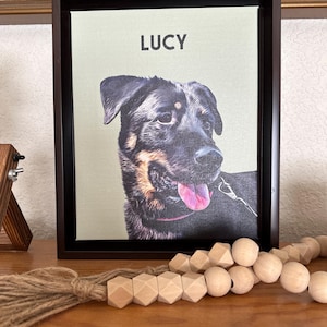 Pet Portrait Custom and Personalized. Pet Dog Wall Art DIGITAL DOWNLOAD ...