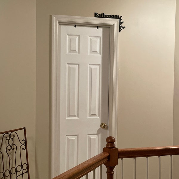 Bathroom Door Topper / Over the Door Sign / Bathroom Sign / Restroom ...