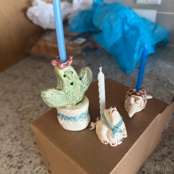 Woodland Animals Birthday Candle Holders, Unicorn, Squirrel, Skunk ...