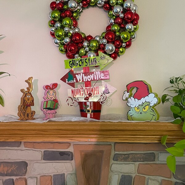 Grinch Directional Sign- Grinch’s Lair, Whoville, and Mt.crumpit With ...