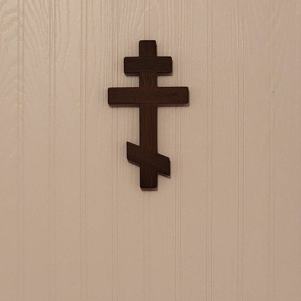 Walnut Wooden Orthodox Wall Cross - Etsy