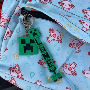 Minecraft Creeper Personalized Custom Name Tag Keychain - Etsy