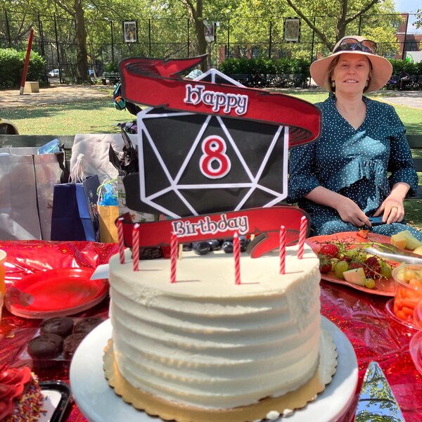 D20 Cake Topper Dungeons and Dragons Dnd Happy Birthday Personalized ...